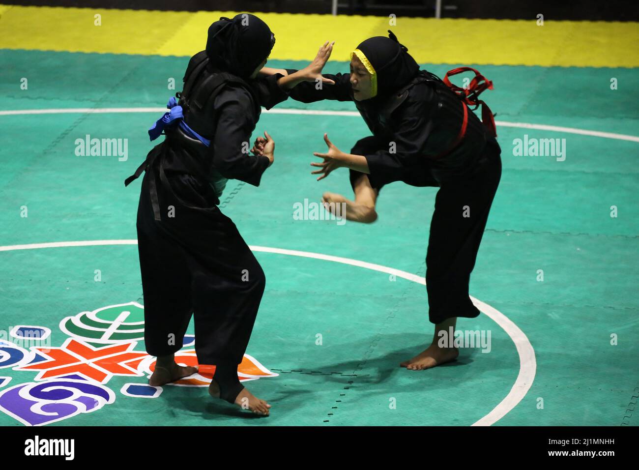 Jakarta, Indonesia. 26th Mar, 2022. The silat warrior Pagar Nusa ...