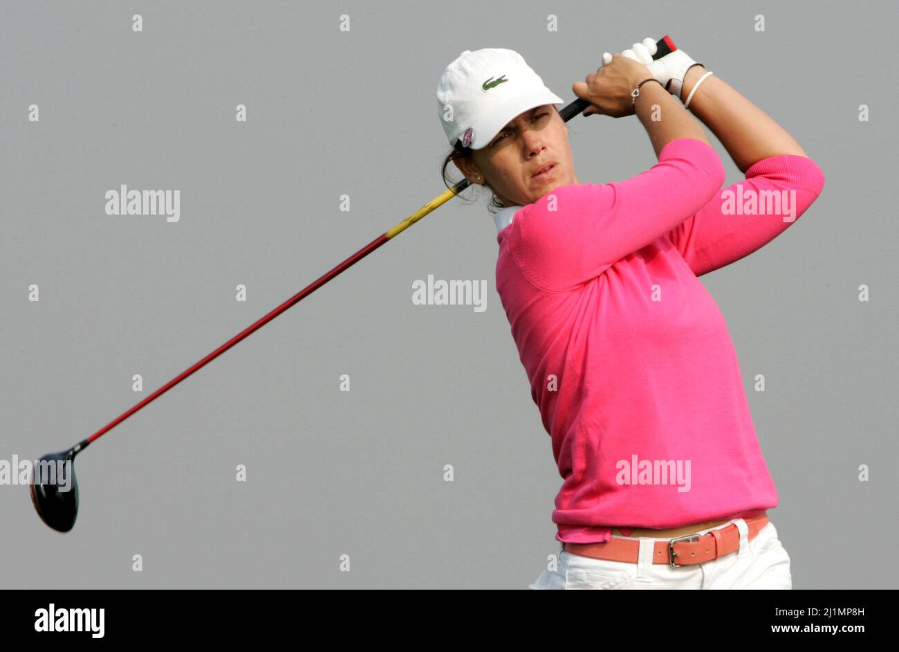 Oct 30, 2009-Incheon, South Korea-Karine Icher of France hits a teeshot ...