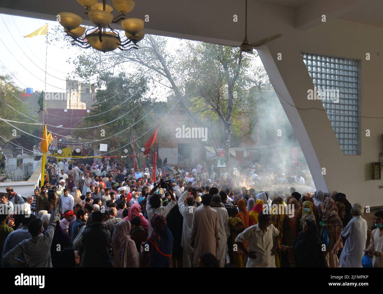 Pakistani devotees attend the three-days 434th annual Urs 'Festival of lights' at the shrine of ...