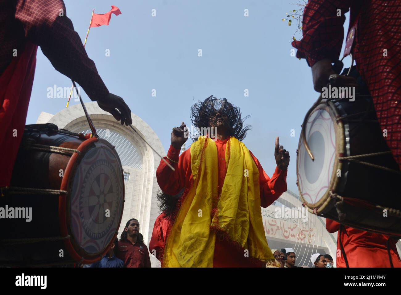 Pakistani devotees attend the three-days 434th annual Urs 'Festival of lights' at the shrine of ...
