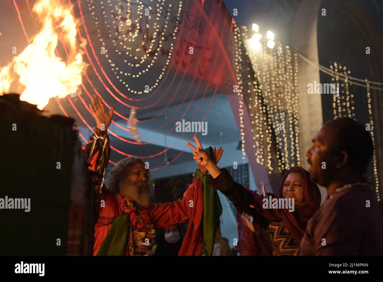 Pakistani devotees attend the three-days 434th annual Urs 'Festival of lights' at the shrine of ...