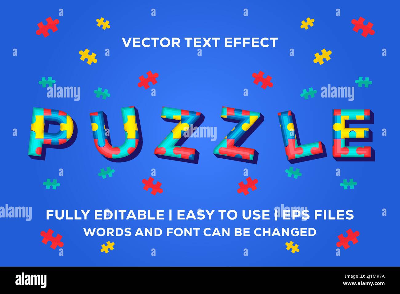 puzzle vector text effect fully editable Stock Vector Image & Art - Alamy