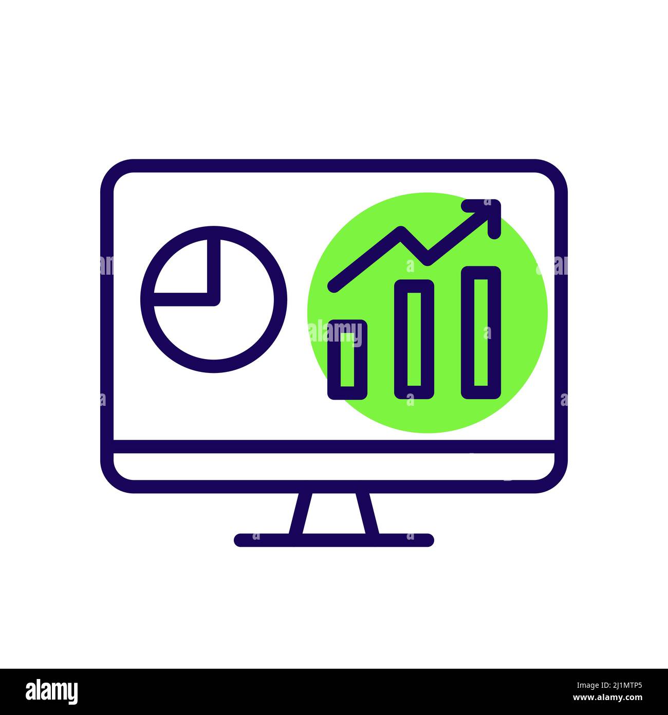 Stats in graphs and charts on a pc monitor. Growth and success ...