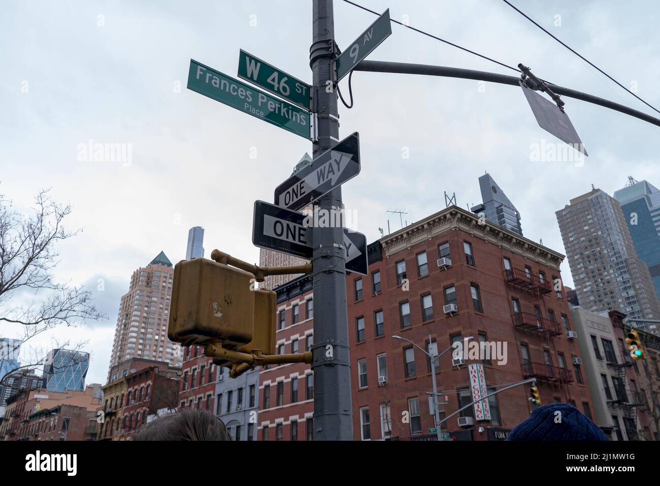 The new Frances Perkins Place sign unveiled at a street co-naming ...