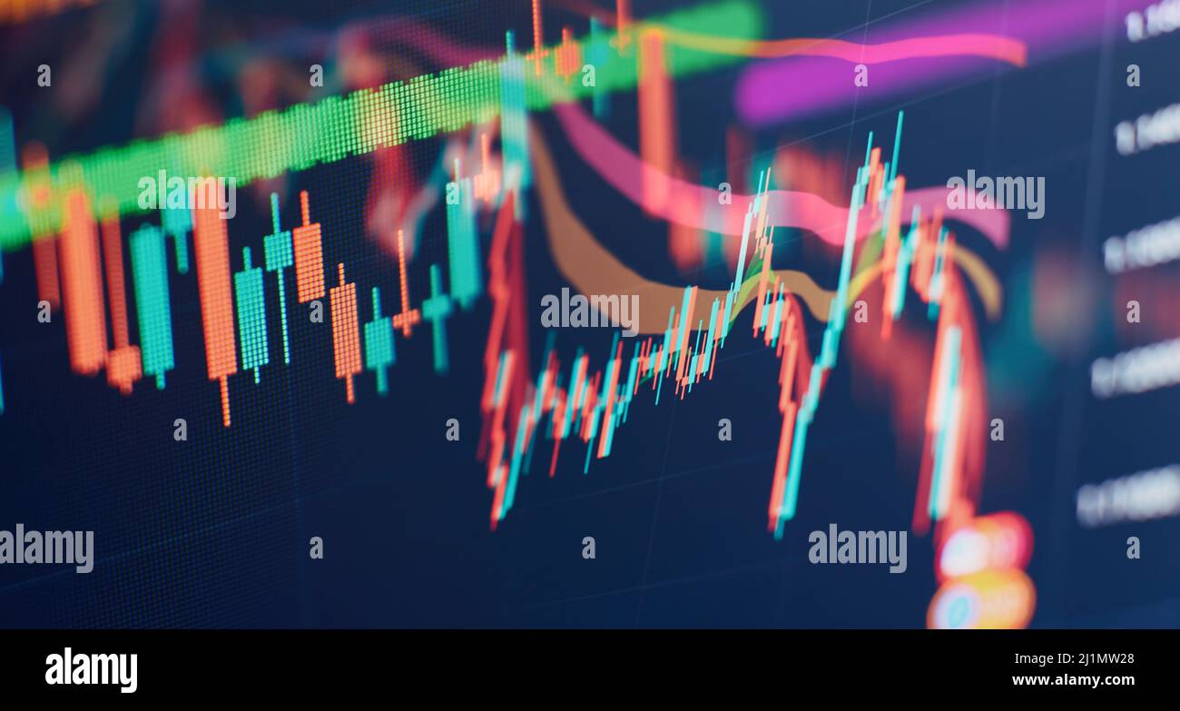 forex trading graph and candlestick chart suitable for financial ...