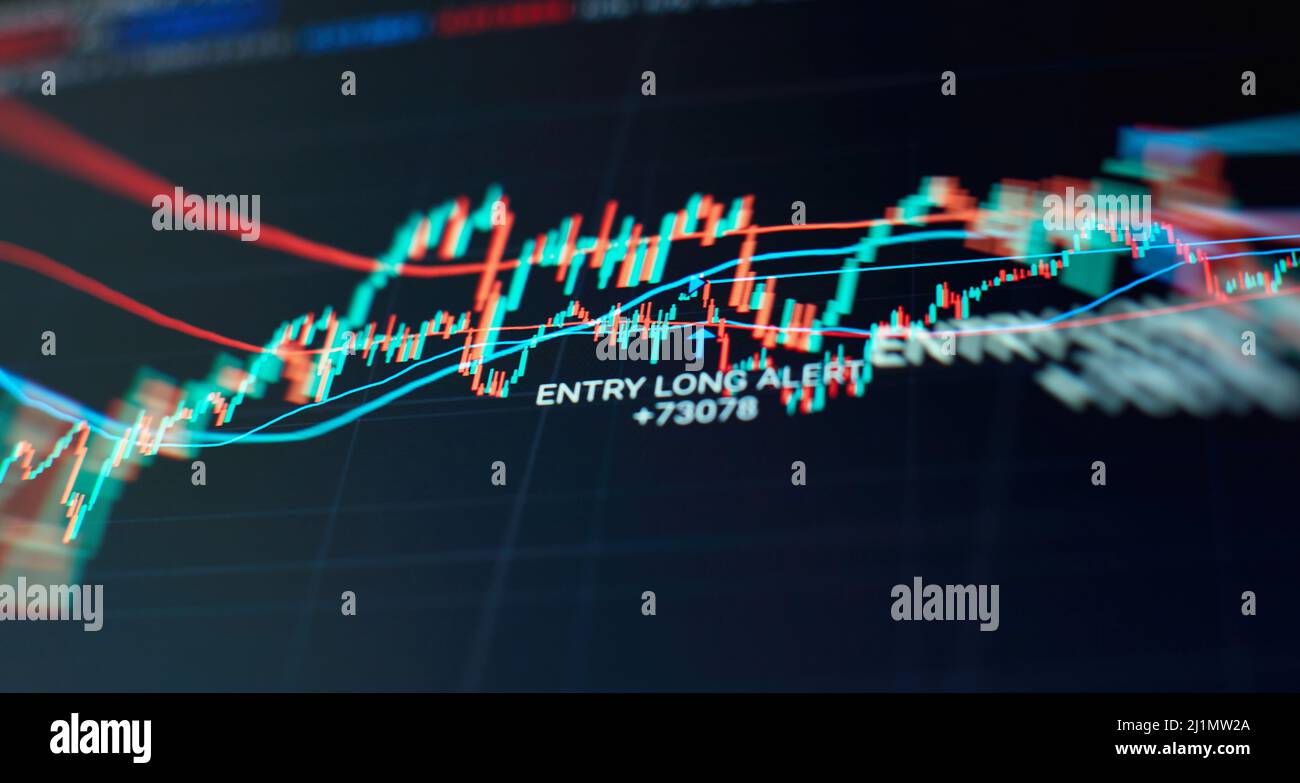forex trading graph and candlestick chart suitable for financial ...