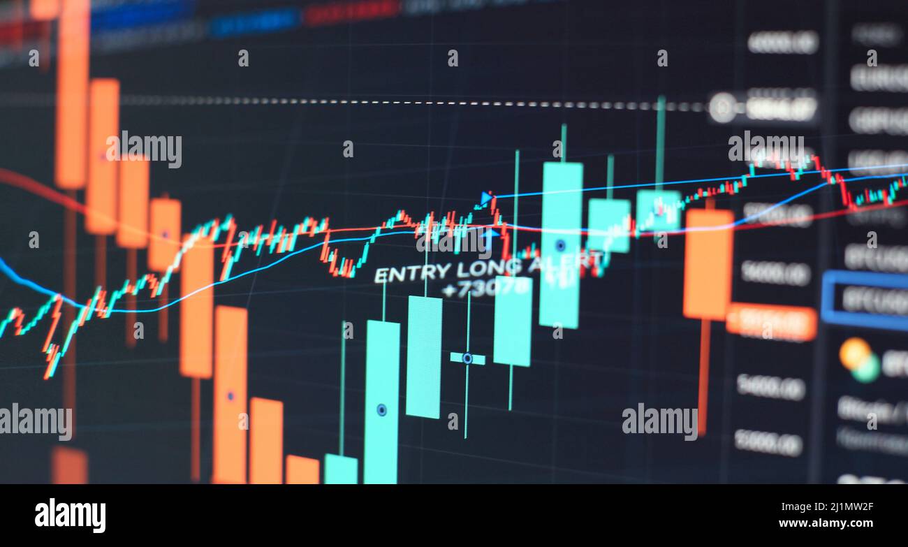 forex trading graph and candlestick chart suitable for financial ...