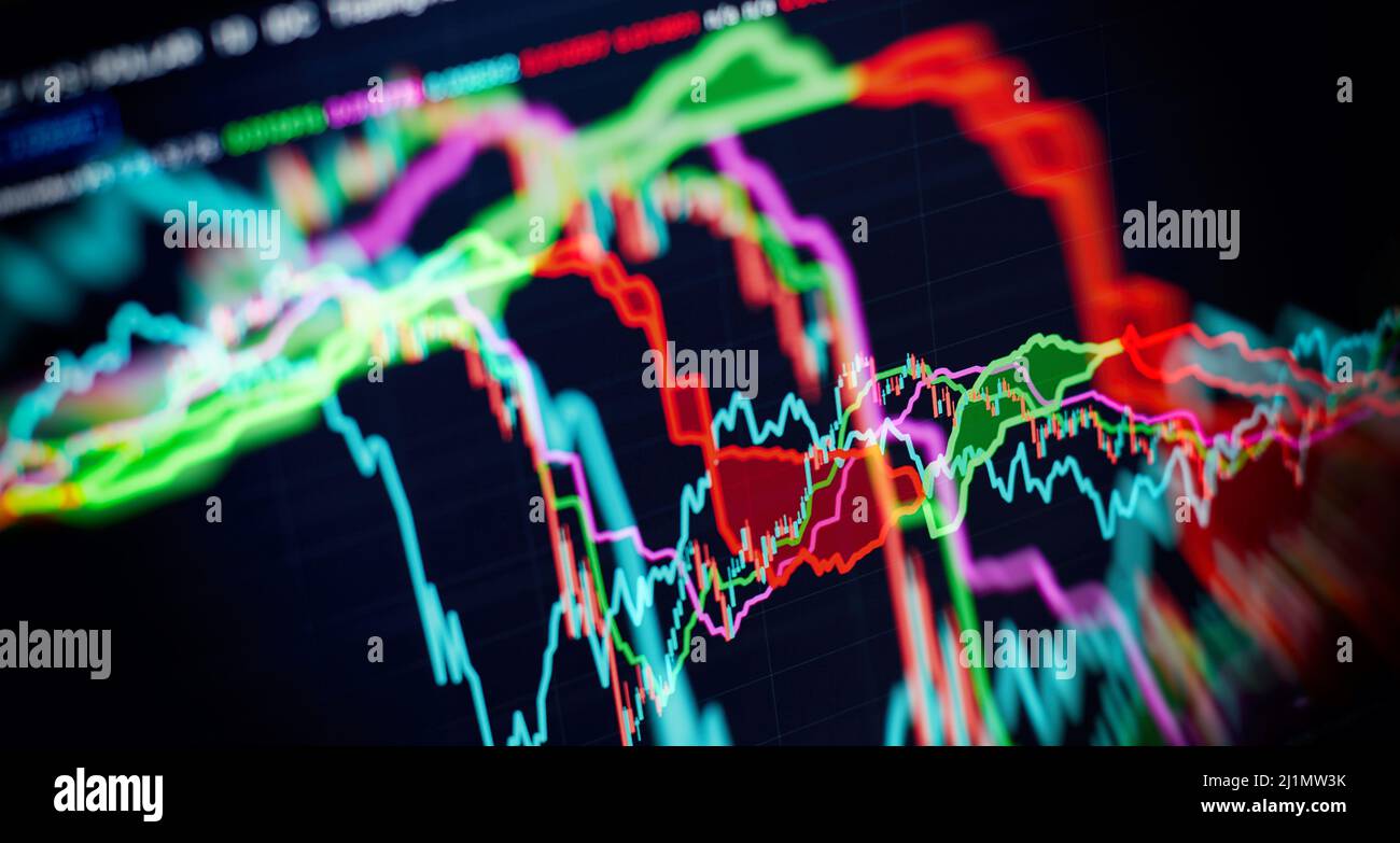 Economic graph with diagrams on the stock market, for business and ...