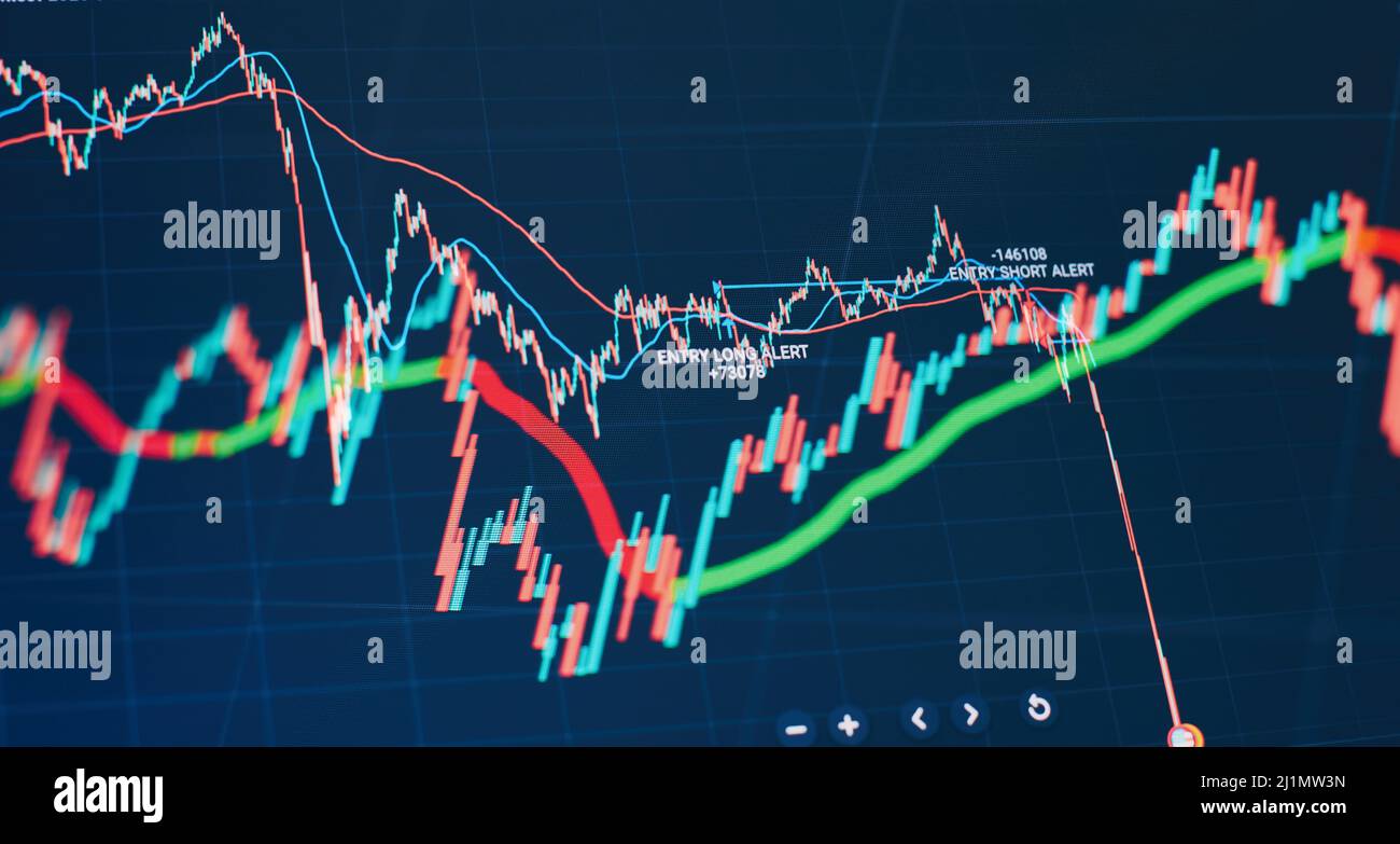 forex trading graph and candlestick chart suitable for financial ...