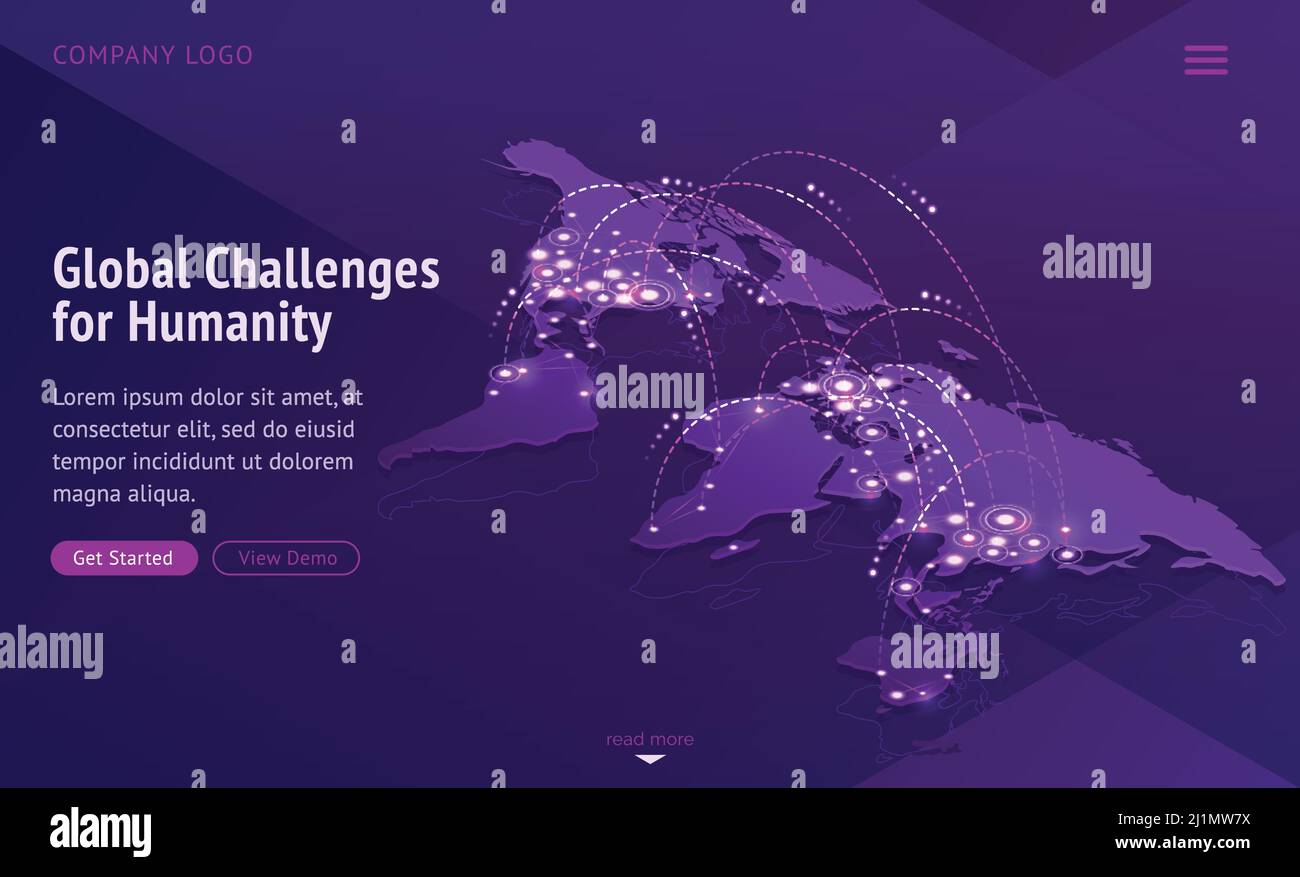 Global challenges for humanity. International problems news. Vector ...