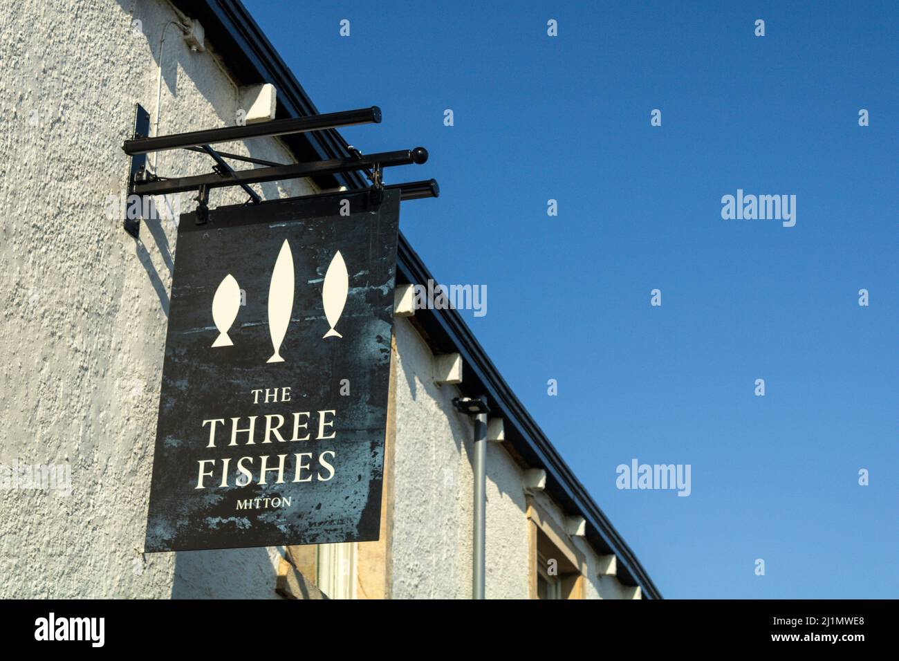 The Three Fishes. Mitton, Ribble Valley, Lancashire Stock Photo - Alamy