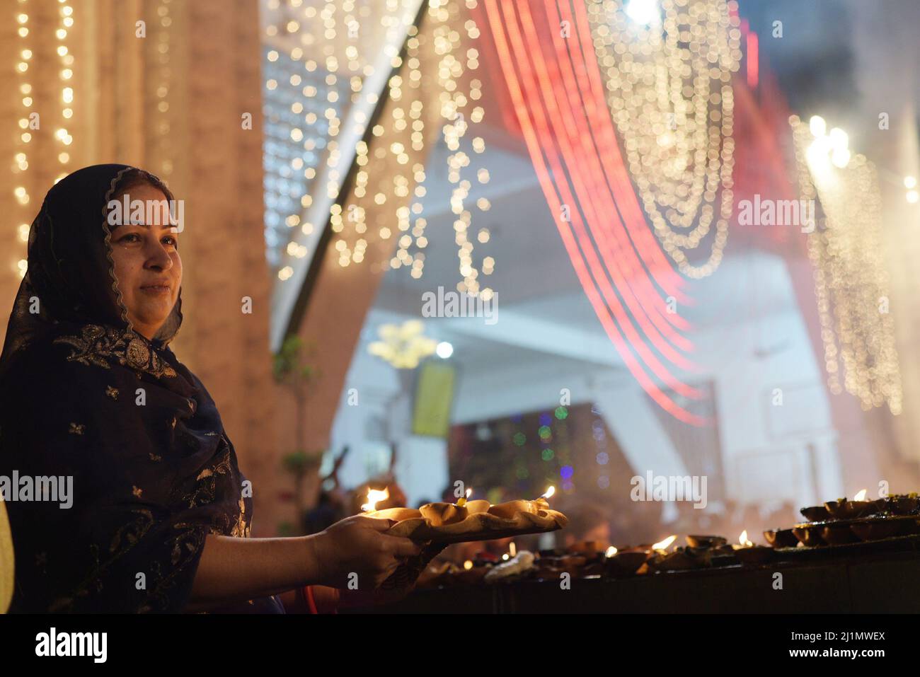 March 26, 2022, Lahore, Punjab, Pakistan: Pakistani devotees attend the ...