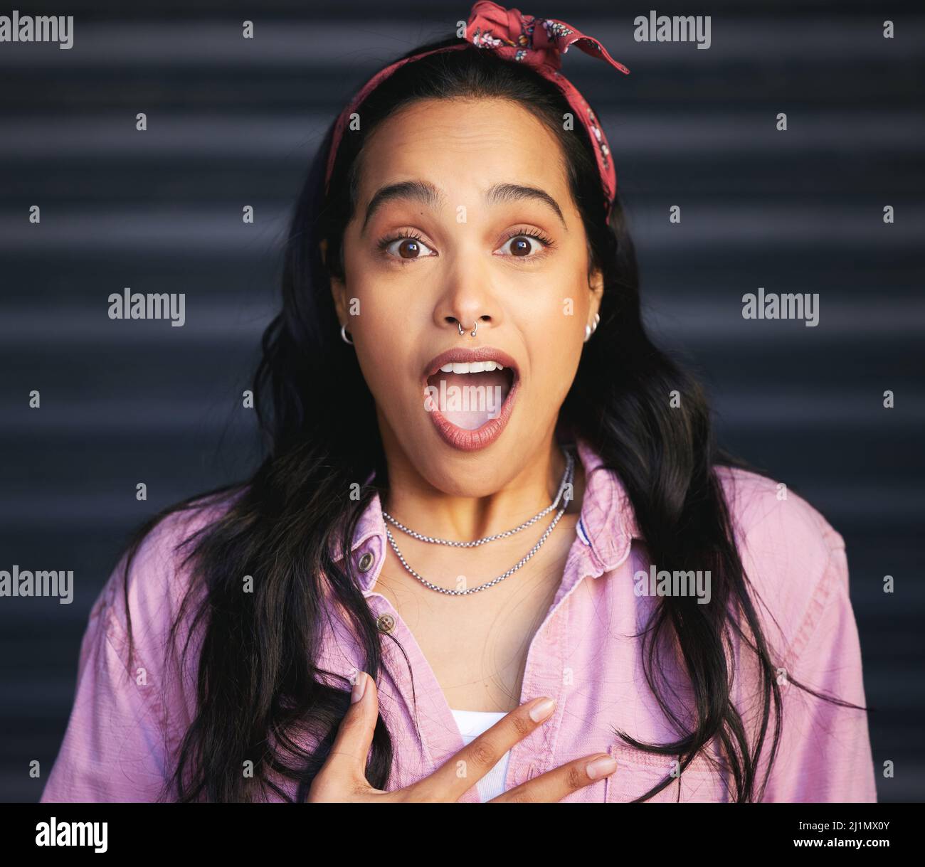 Oh my word. Cropped portrait of an attractive young woman looking ...
