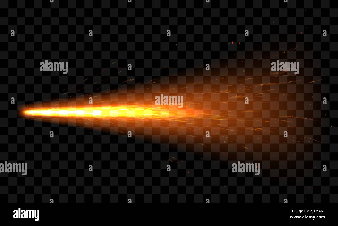 Realistic sparks of weld metal blade, firework petard flare, comet ...