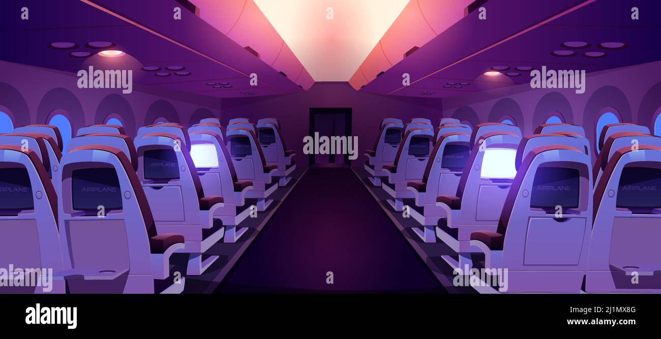 Dark airplane cabin Stock Vector Images - Alamy