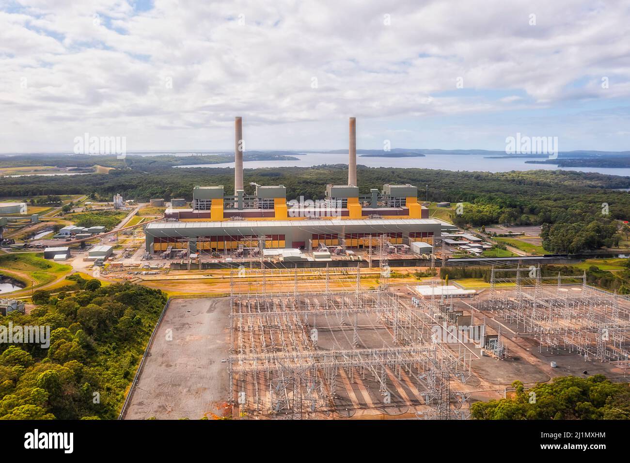 Electricity substation at Eraring power plant coal fossil fuel supplied ...