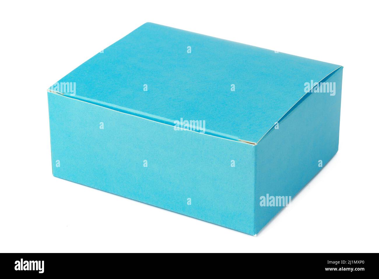 Blue cardboard box isolated on white background Stock Photo - Alamy