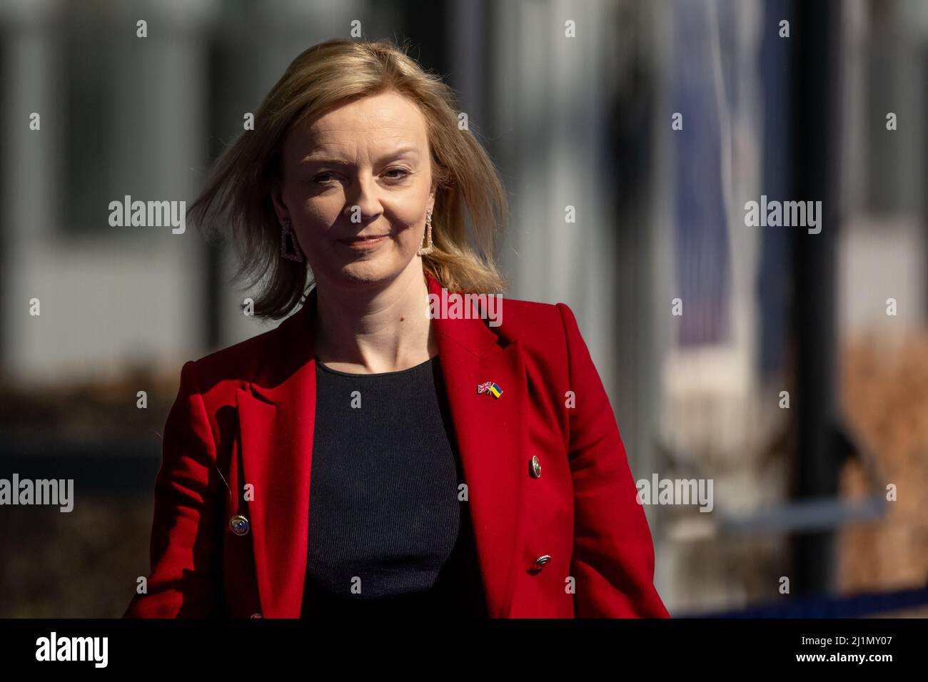 BRUSSELS, BELGIUM. 24th March 2022. Elizabeth Truss, Foreign Secretary ...