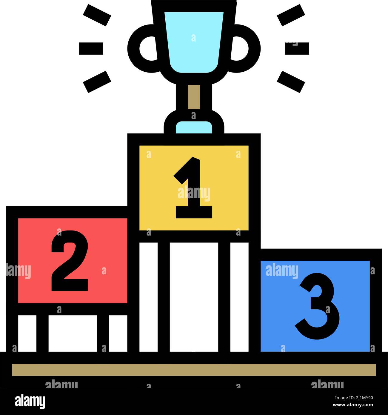 competition champion pedestal color icon vector illustration Stock ...