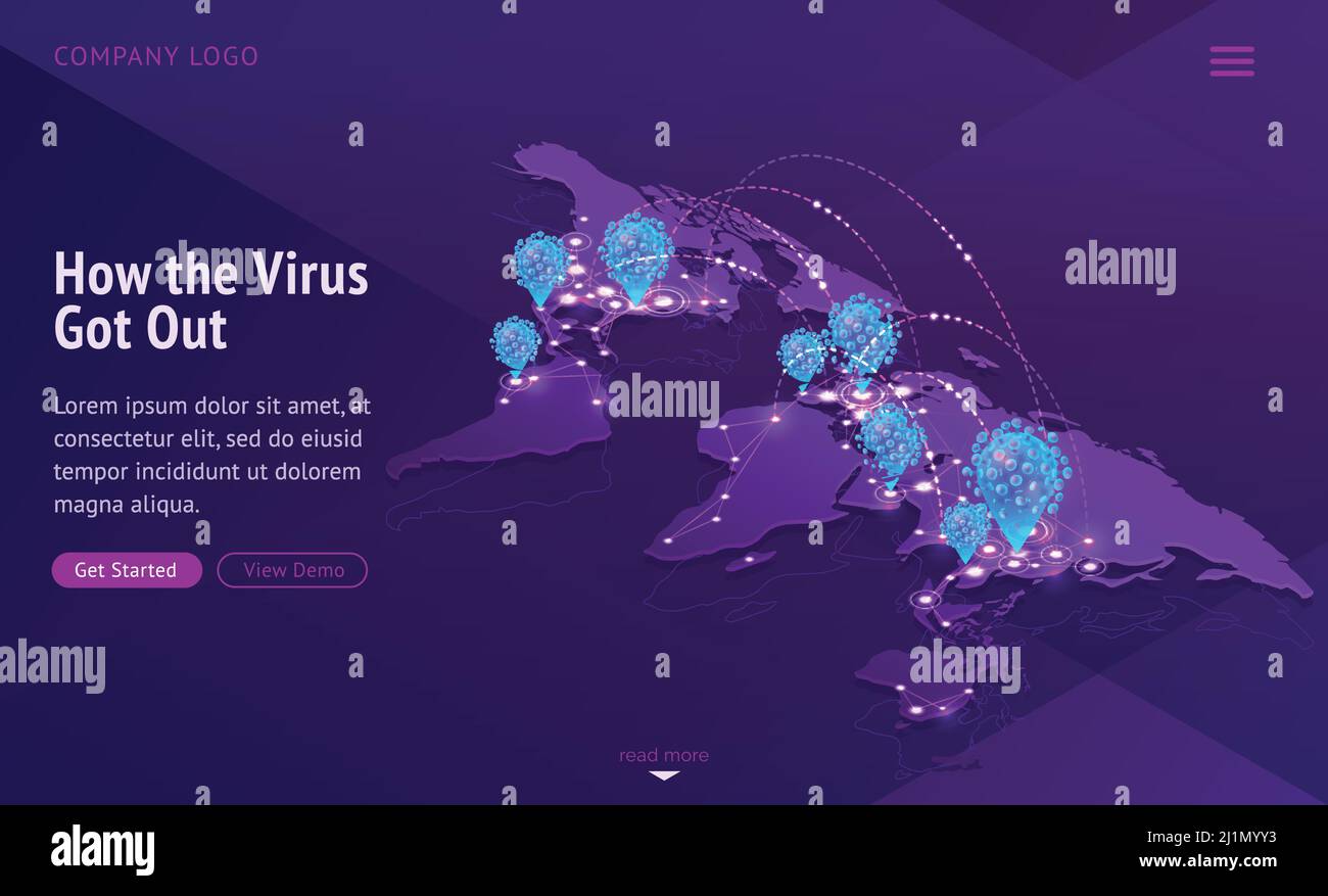 How virus got out banner. Contagious disease spread. Vector ...