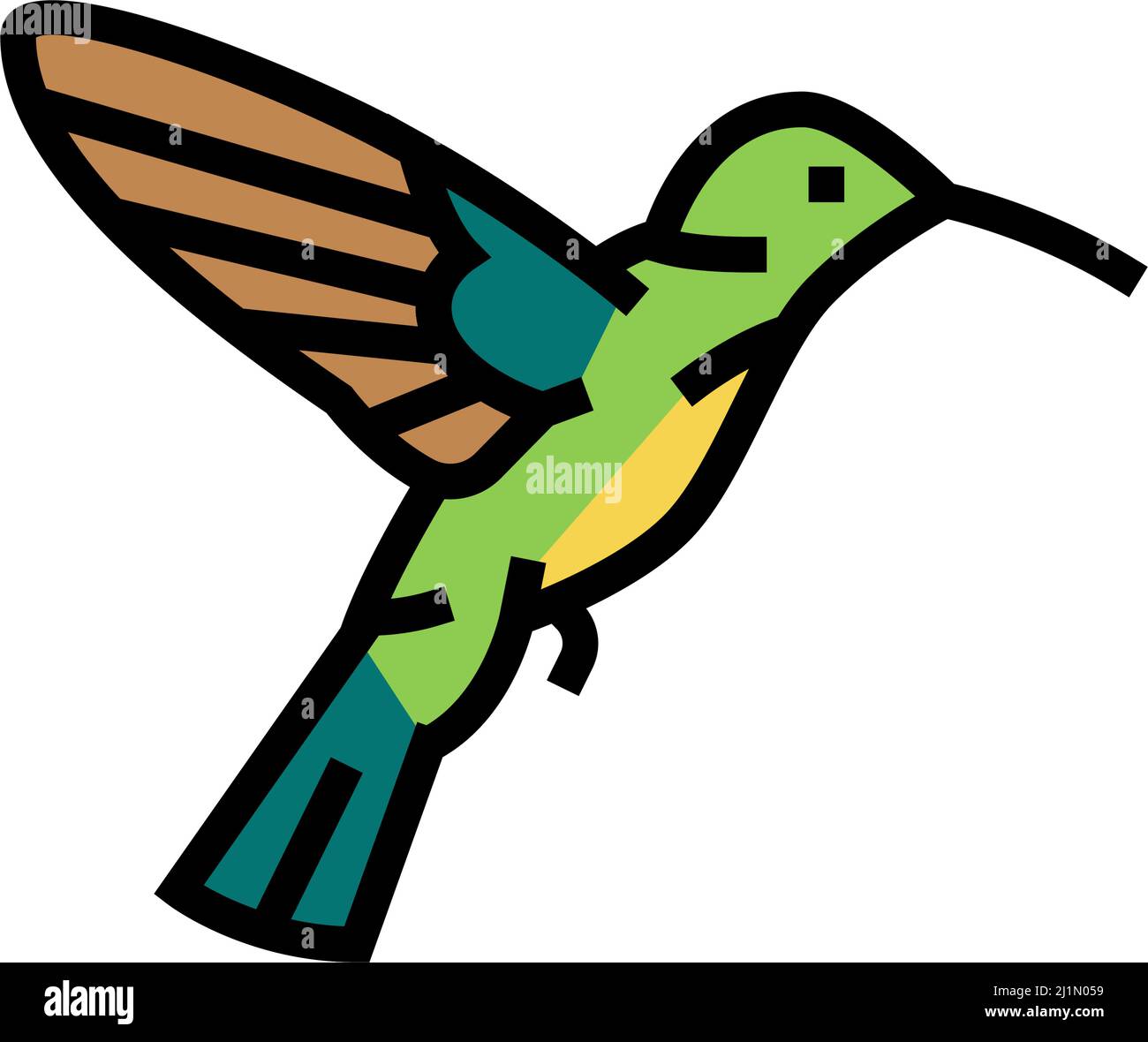 colibri bird color icon vector illustration Stock Vector Image & Art ...
