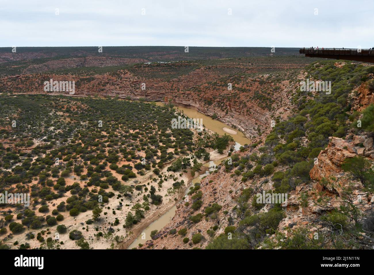 View of Murchison River gorge from Kalbarri skywalk Western Australia ...