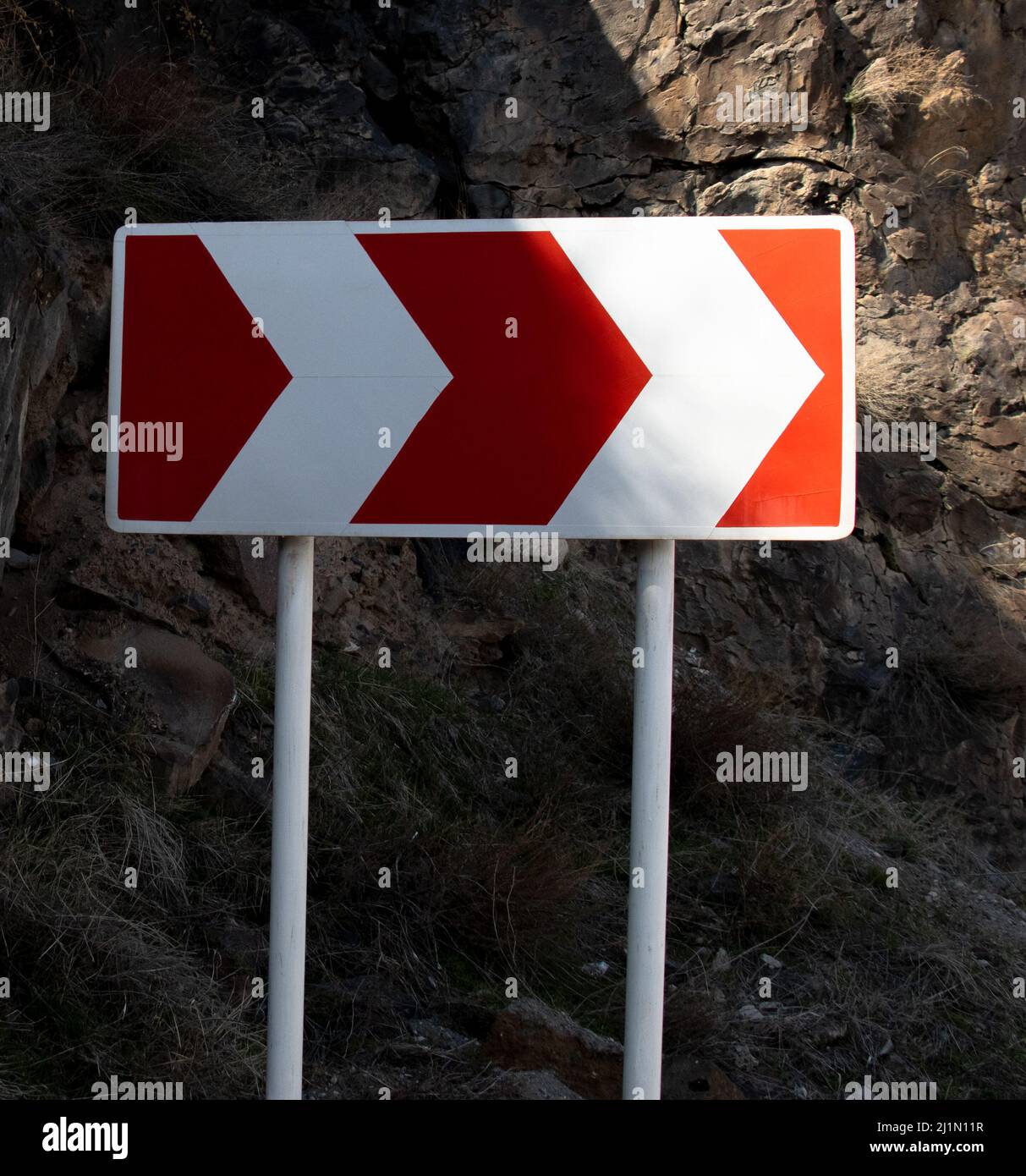 Road signal on the road, right signal Stock Photo - Alamy