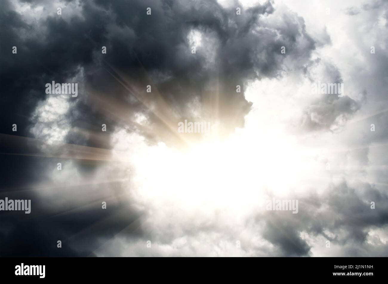 Sunlight skylight from the clouds of divine light Stock Photo - Alamy
