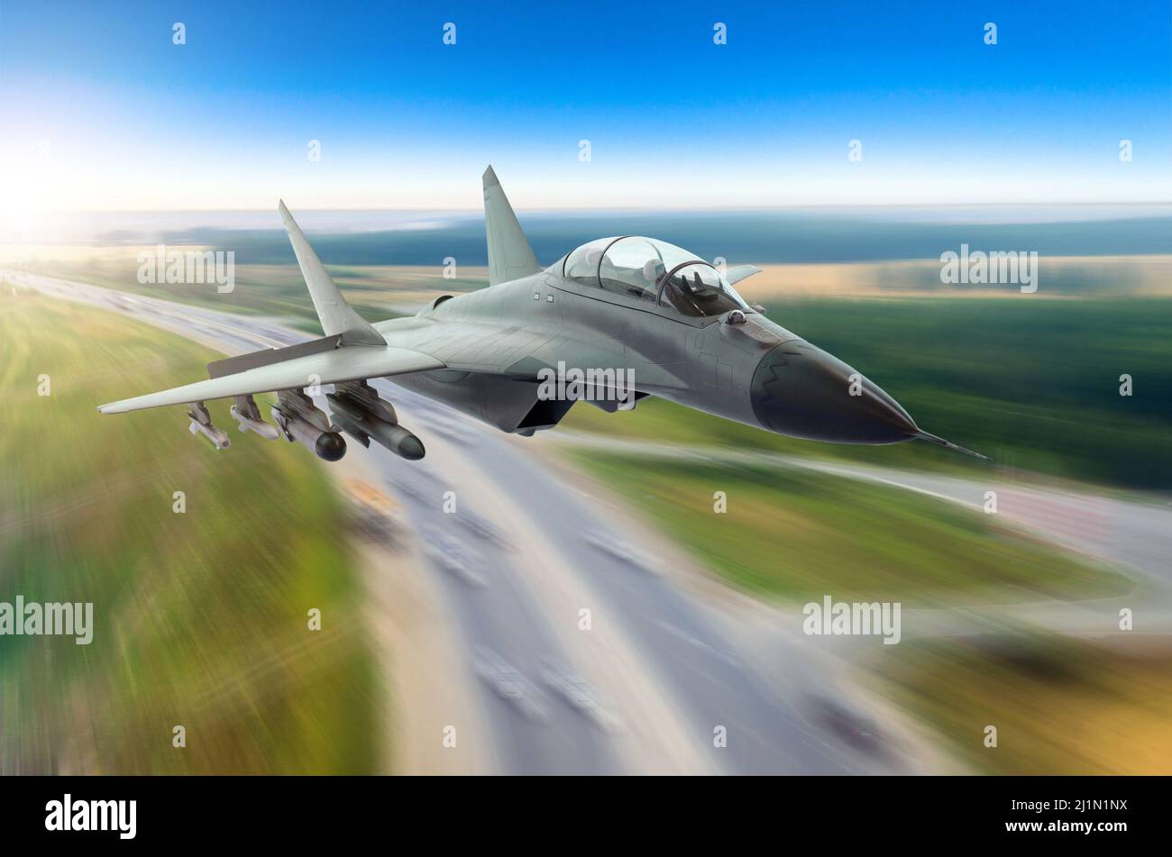 Airplane sunset sky highway hi-res stock photography and images - Alamy