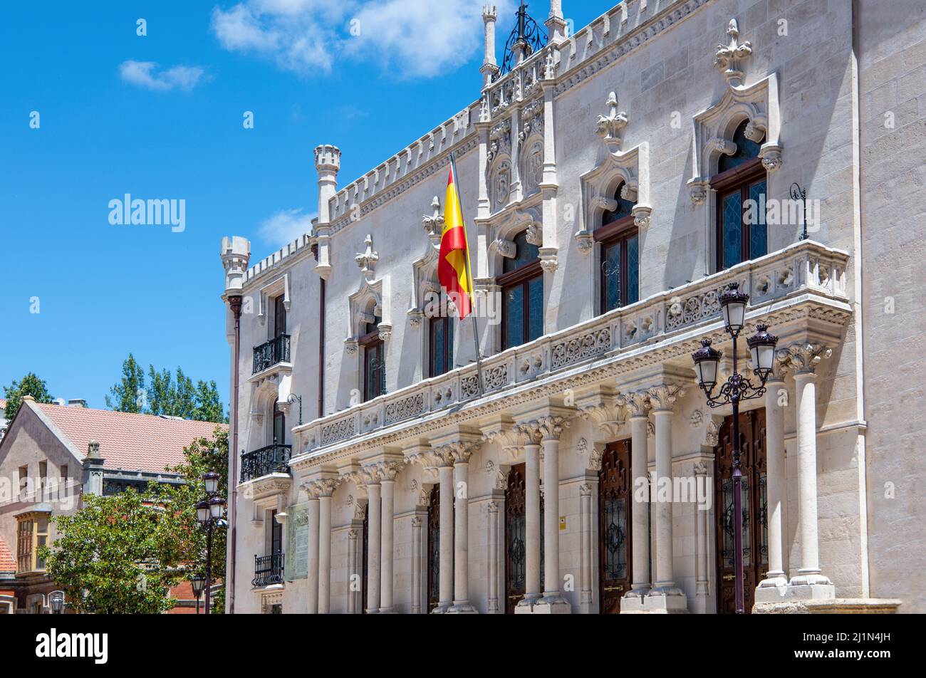 Burgos, Spain - June 15, 2018: The Capitania General palace in the old ...