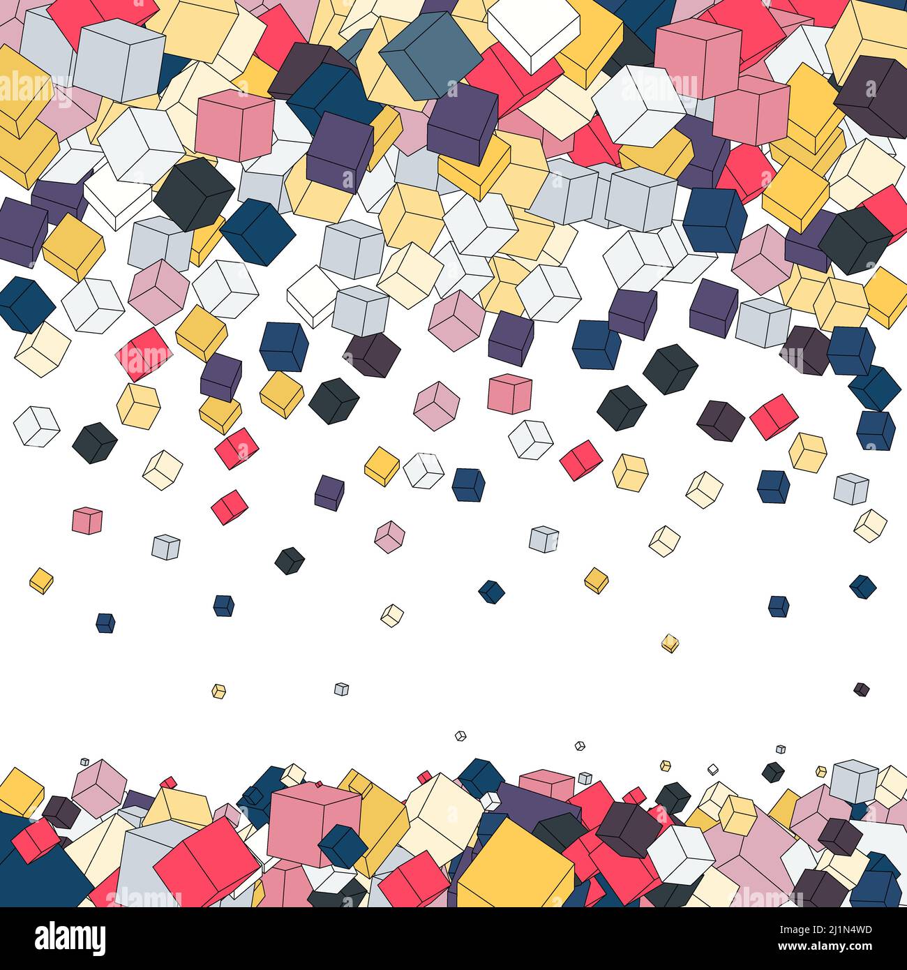 Colored falling cubes. Presentation template, covers advertising banner ...