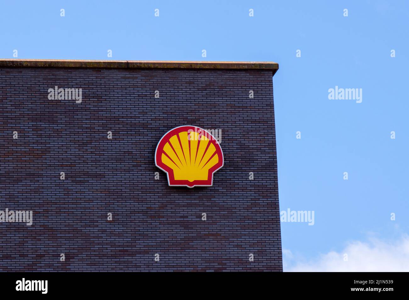 Close Up Shell Logo On A Building At The Energy Transition Campus ...