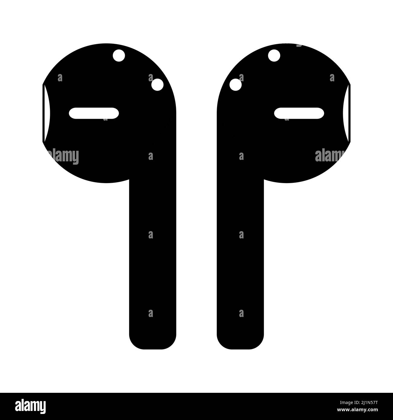 Set of Earphones music flat icon, sound technology device sign, web ...
