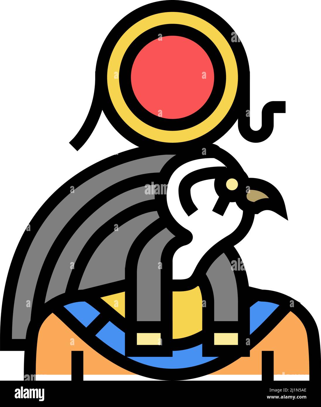 ra egypt god color icon vector illustration Stock Vector Image & Art ...