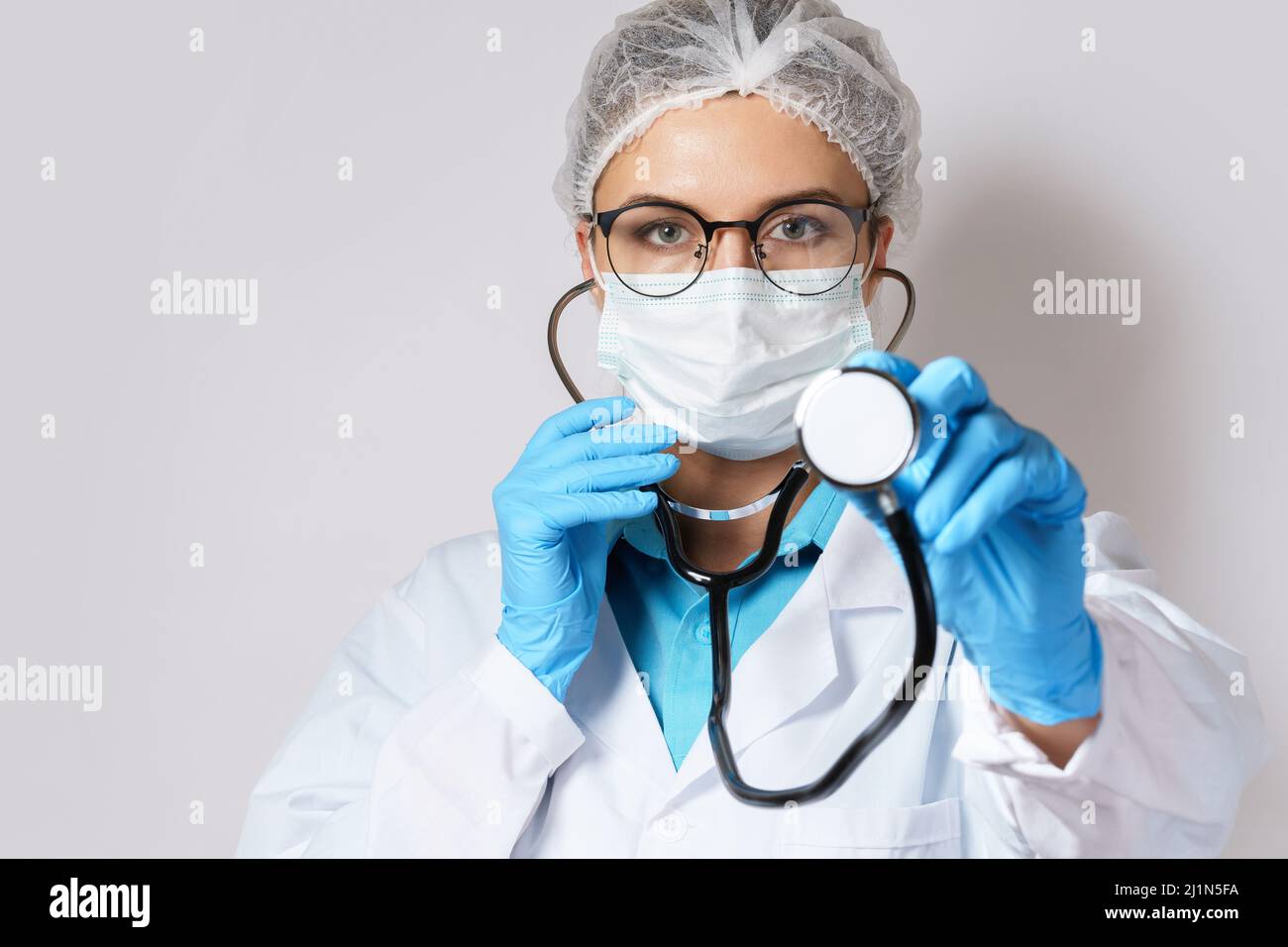 Young female serious pulmonologist hi-res stock photography and images ...