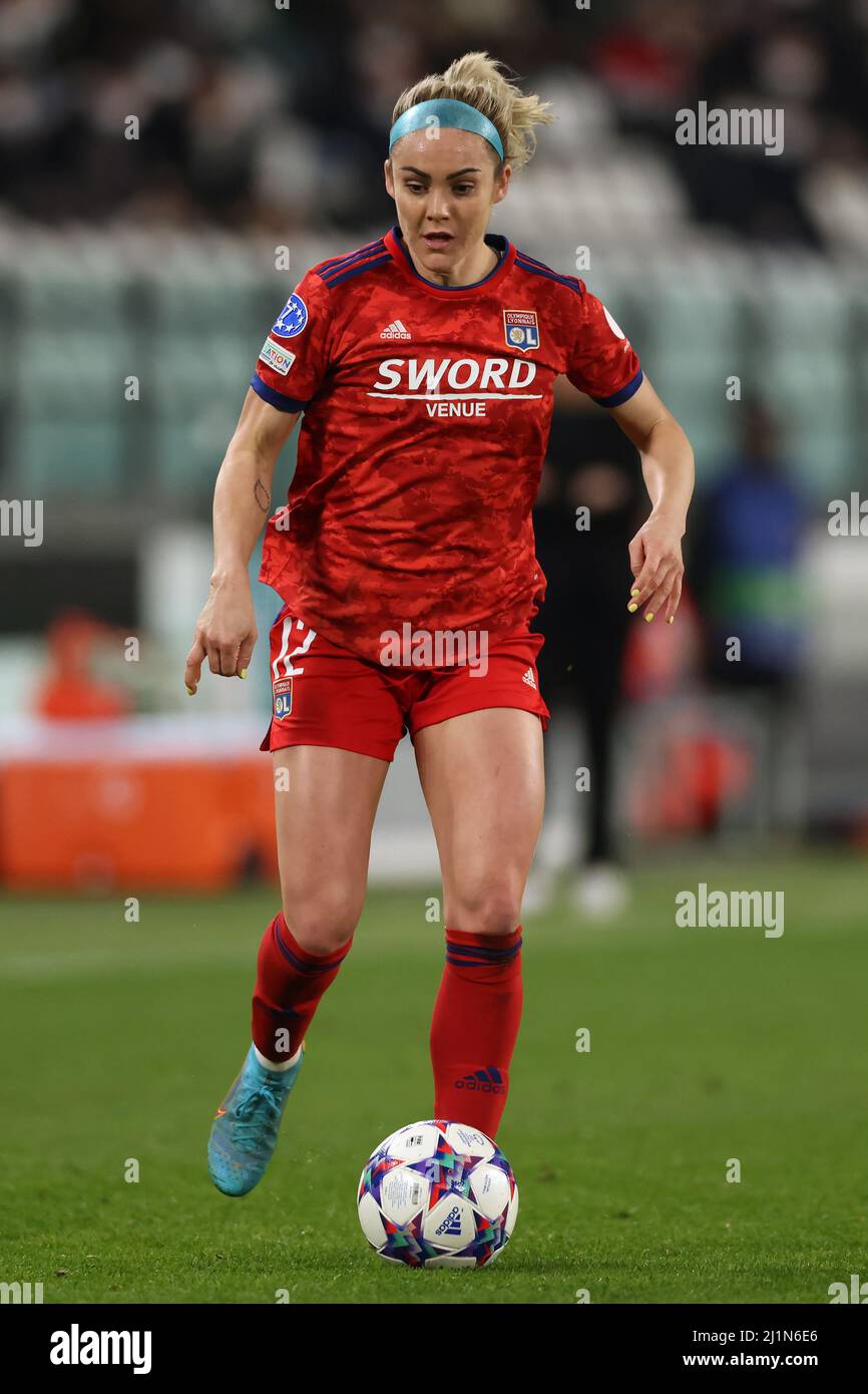 Turin, Italy, 23rd March 2022. Ellie Carpenter of Lyon during the UEFA ...