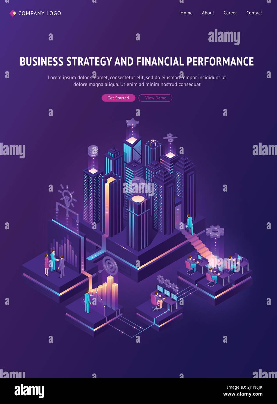 Business strategy and financial performance banner. Vector infographic ...