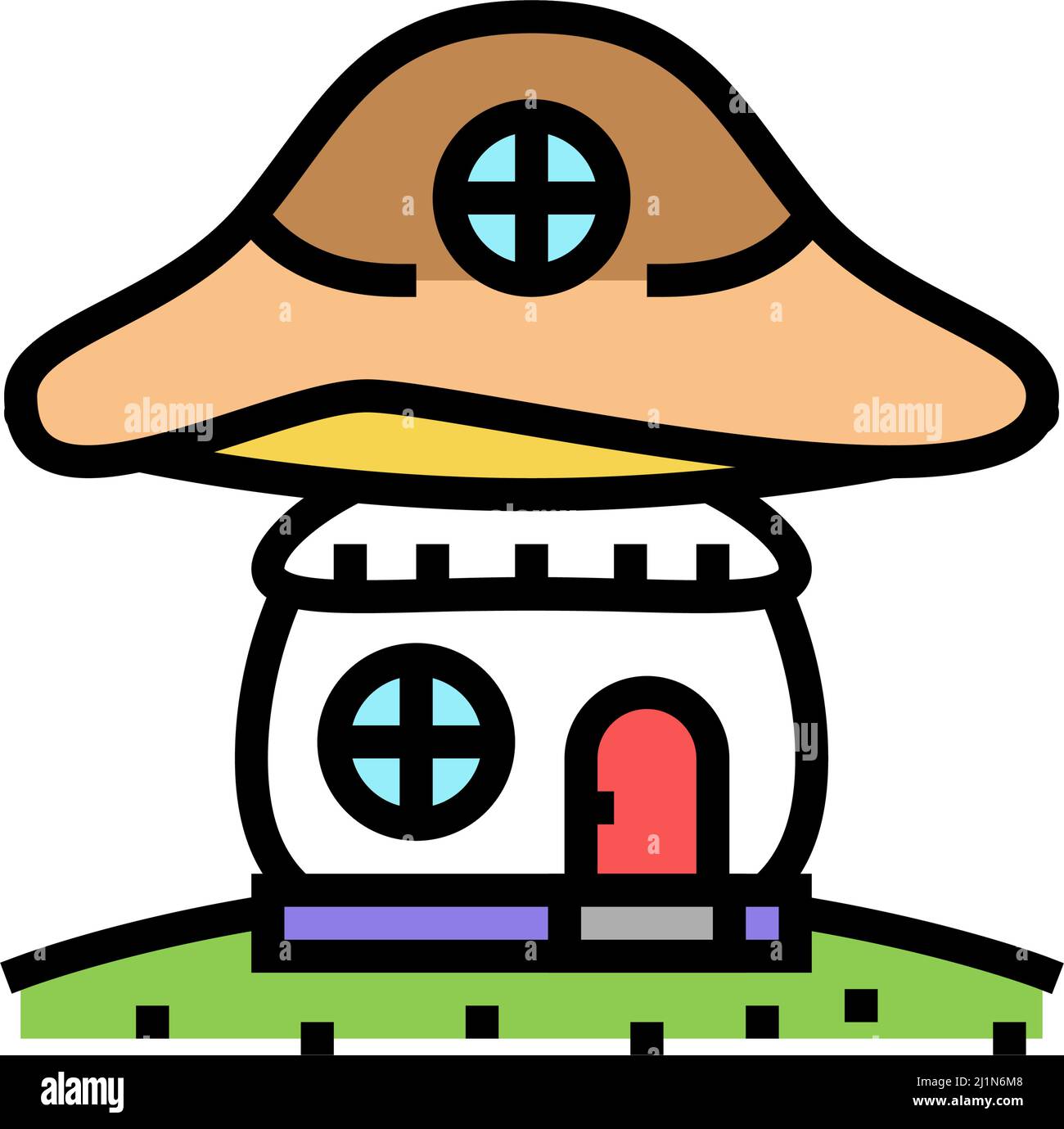 mushroom house color icon vector illustration Stock Vector Image & Art ...