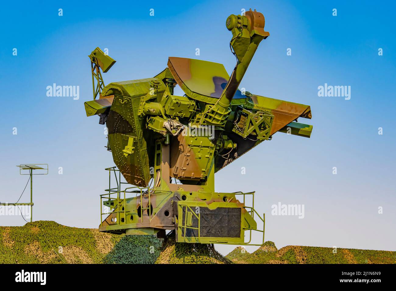 Belgrade, Serbia - Russian S-125 quadruple launcher radar system. This ...