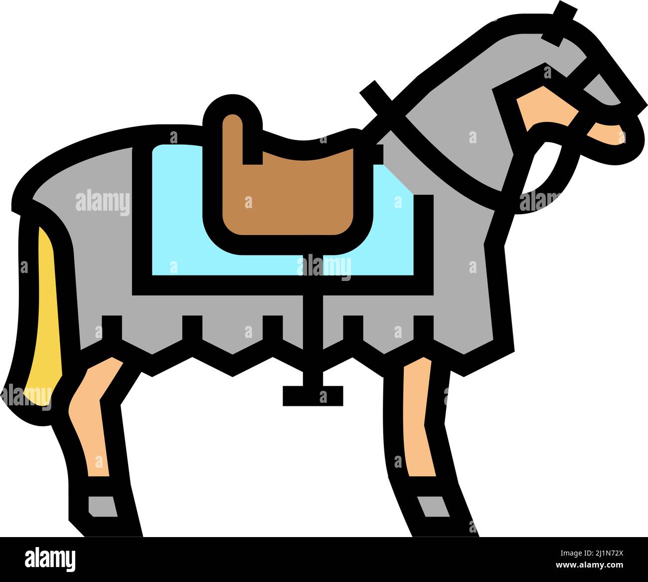 knight horse animal color icon vector illustration Stock Vector Image ...