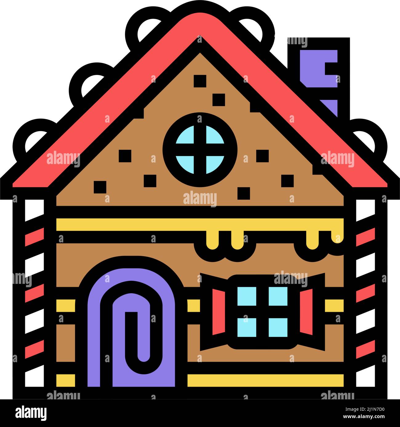gingerbread house color icon vector illustration Stock Vector Image ...