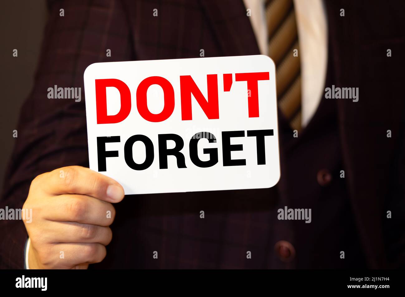 Don't Forget Notice Reminder Words Graphic Concept Stock Photo - Alamy