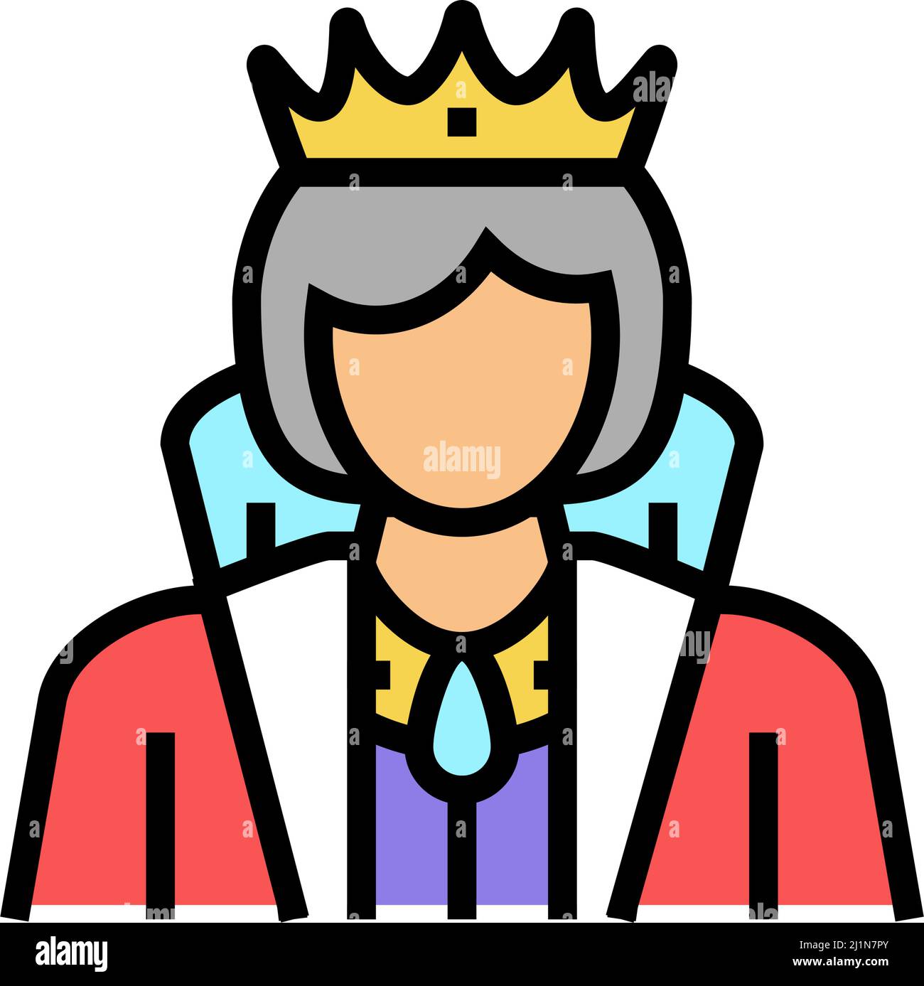 queen fairy tale color icon vector illustration Stock Vector Image ...