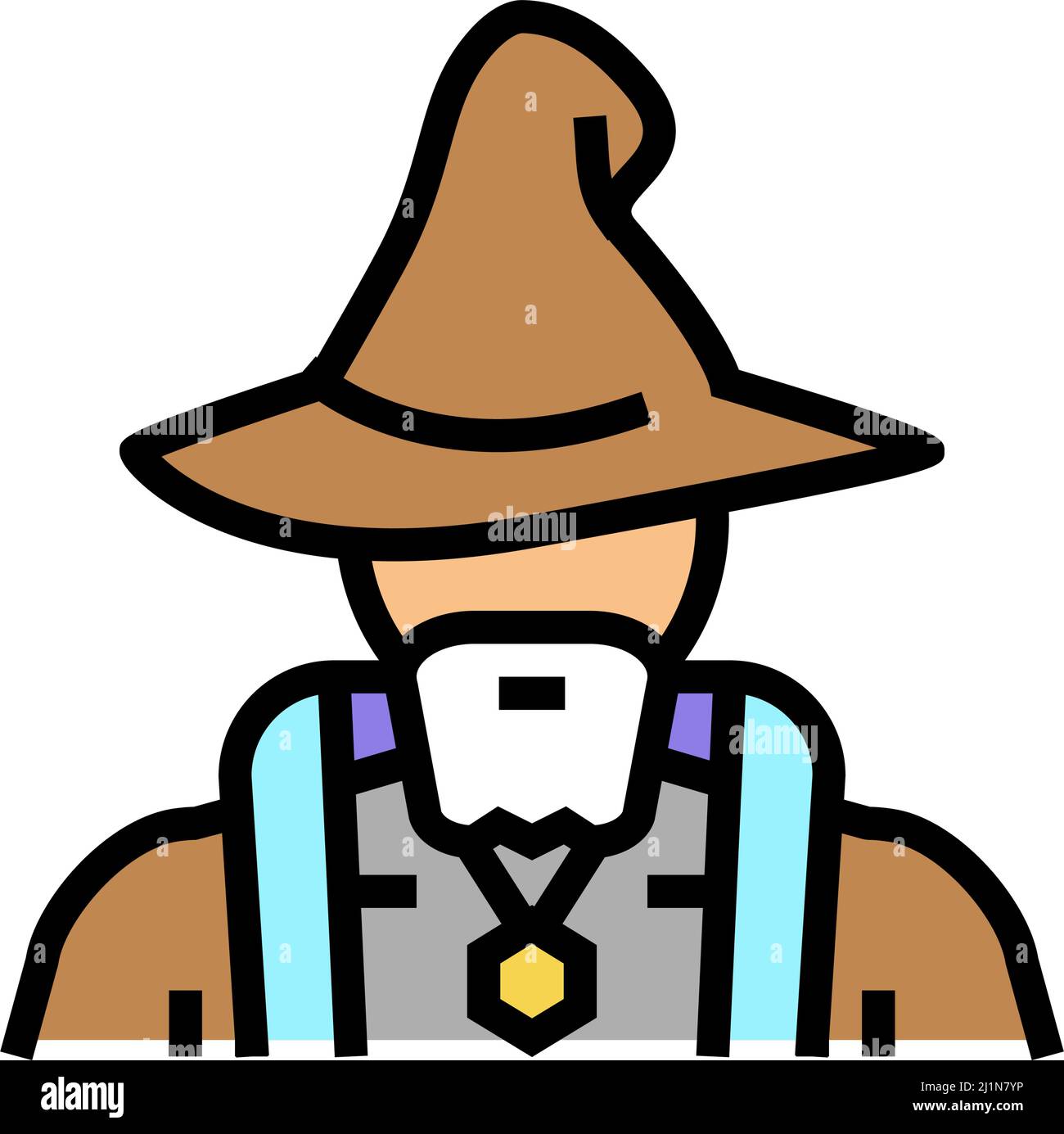 wizard fairy tale personage color icon vector illustration Stock Vector ...