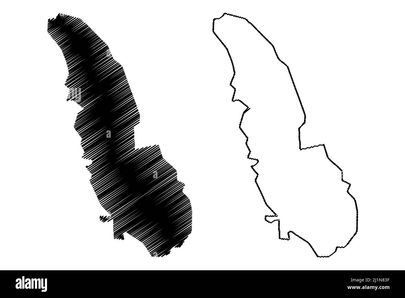 Lougheed island (Canada, Nunavut Territory, North America) map vector ...