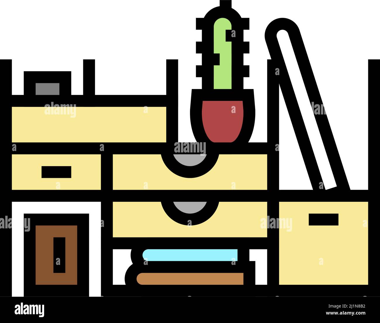 desktop organizer color icon vector illustration Stock Vector Image ...