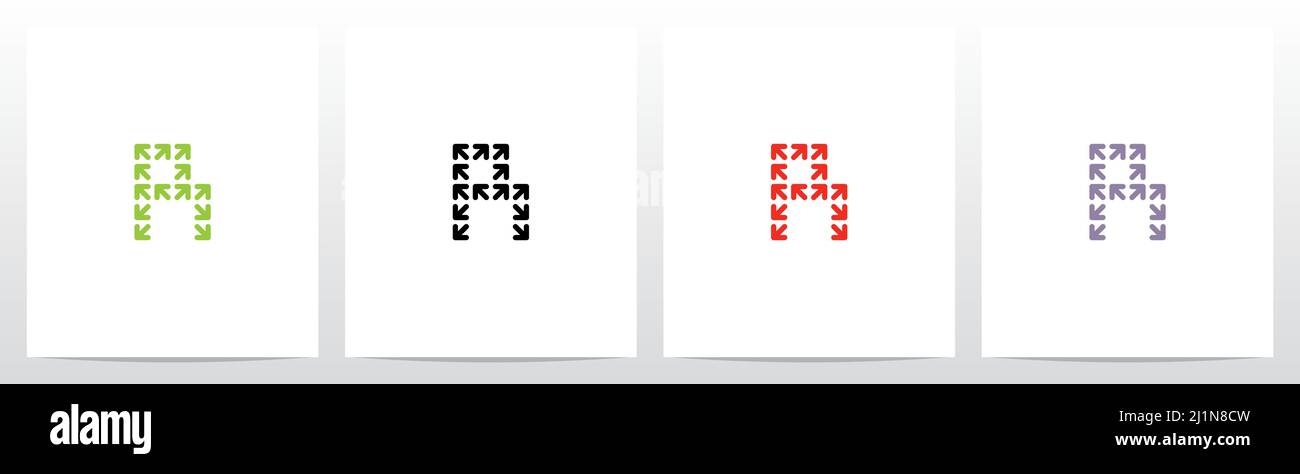 Arrows Forming Letter Logo Design R Stock Vector Image & Art - Alamy