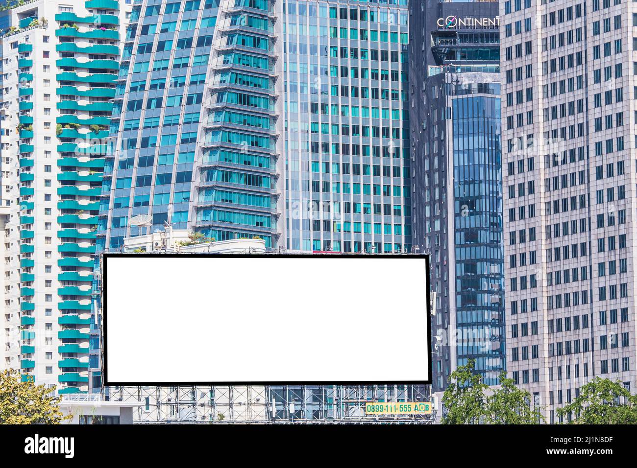 Blank Billboard mock up of Skyscraper for Advertising in city ...