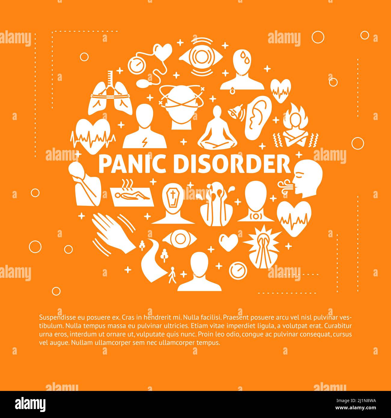 Panic disorder round concept banner with text. Mental disorder poster ...
