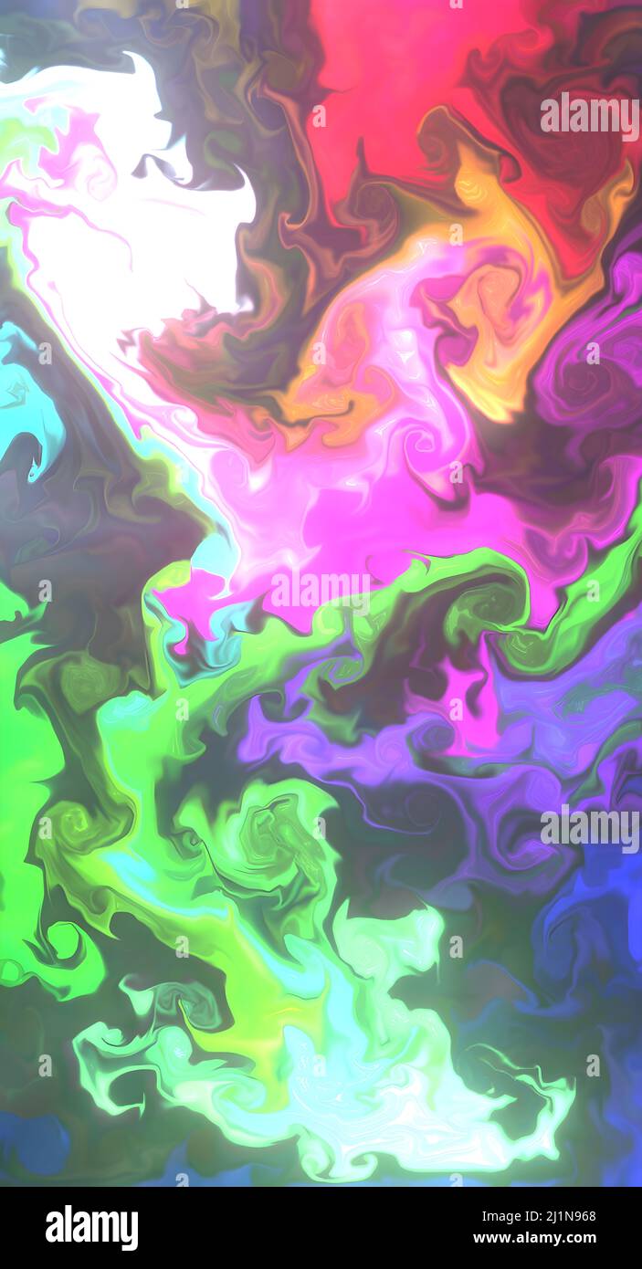 A rainbow colors overflowing liquid fluid illustration Stock Photo - Alamy